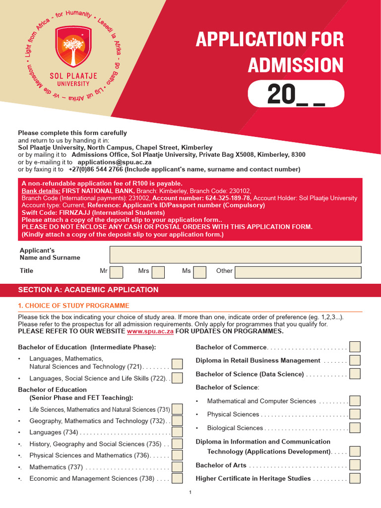 Sol Plaatje University Application Guide | PDF