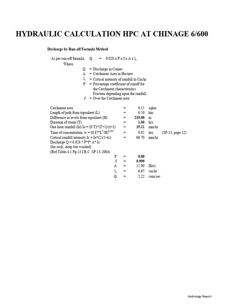 Slab Culvert 10 MTR at 6600 and 9450 | PDF | Discharge (Hydrology ...