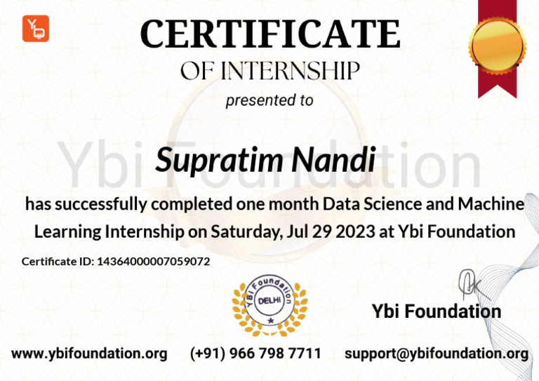 Data Science & Machine Learning Internship (हिंदी + English) | PDF