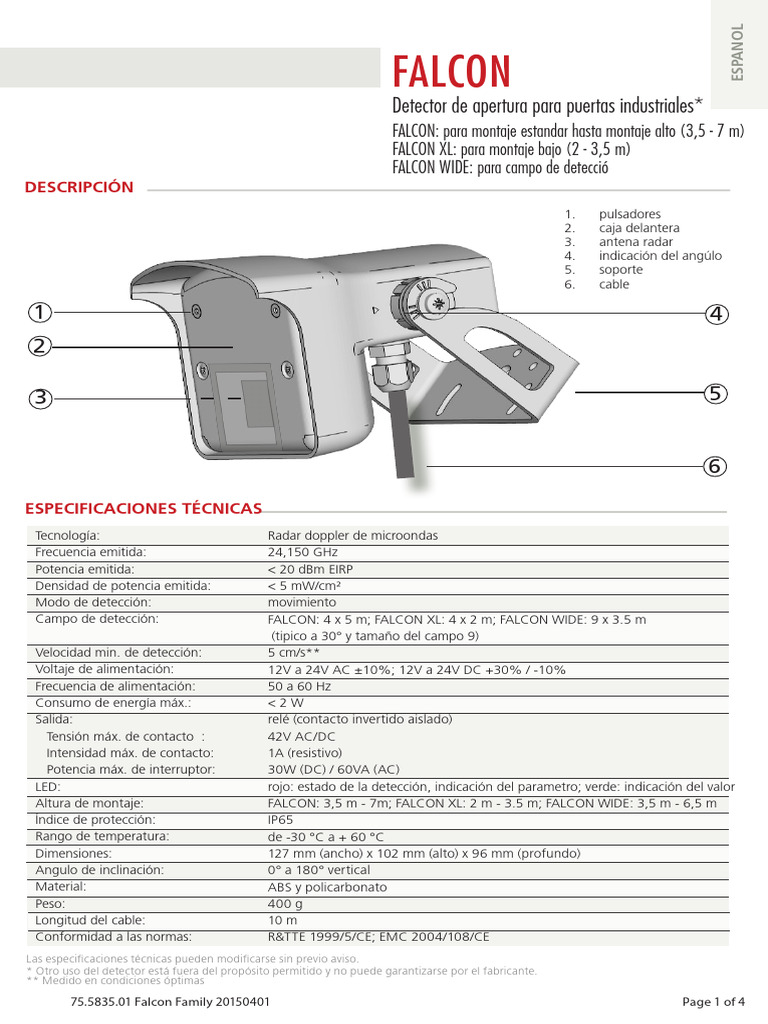 Manual del Sensor Falcon | PDF | Electrónica