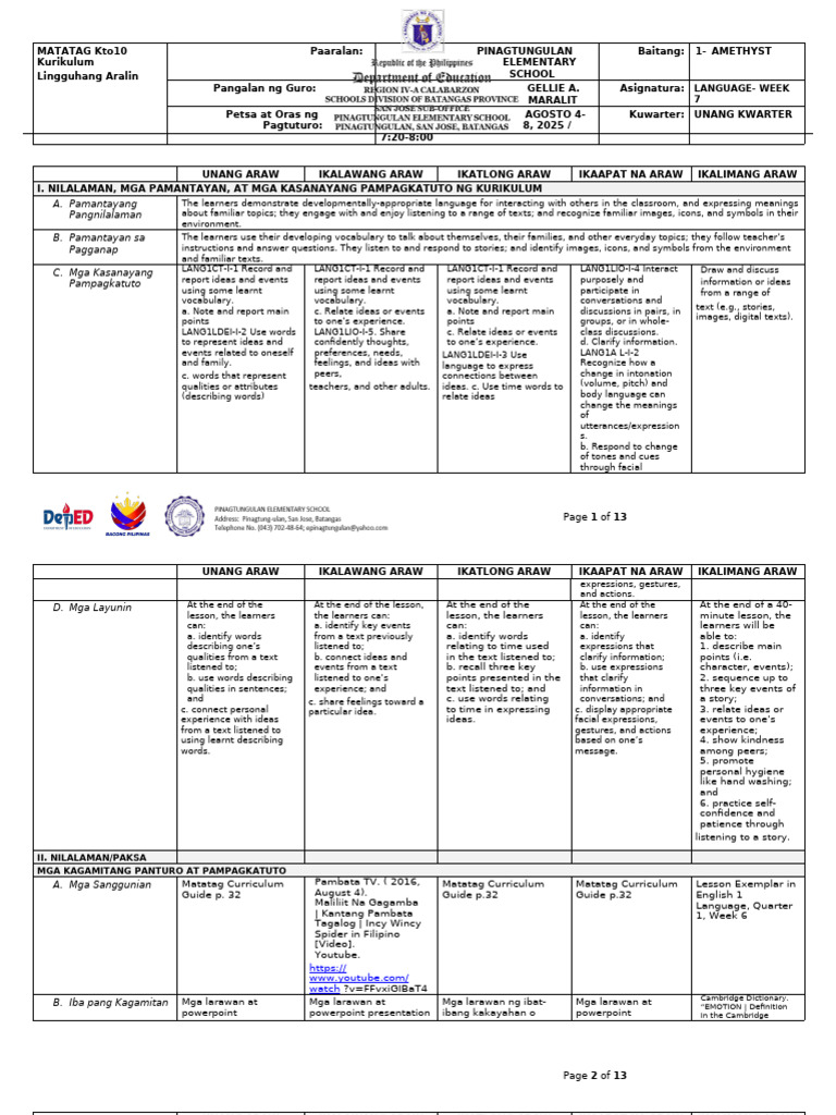 Language DLL Week 7 | PDF
