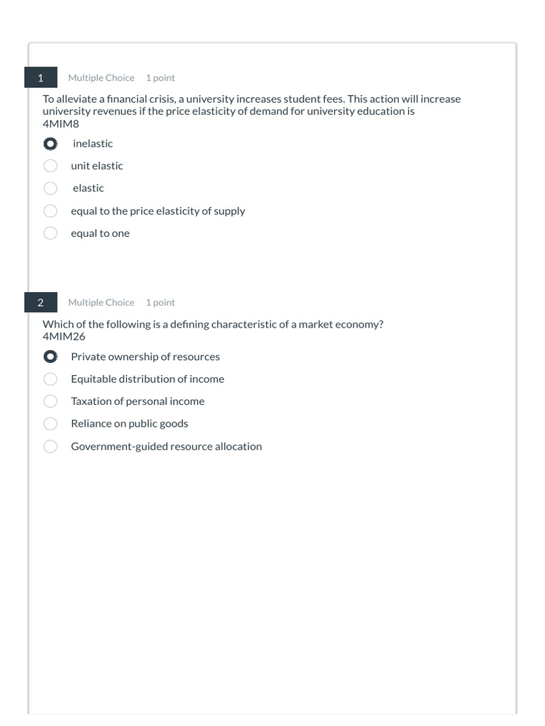 AP Microeconomics Midterm Exam Answer | PDF | Elasticity (Economics) | Demand