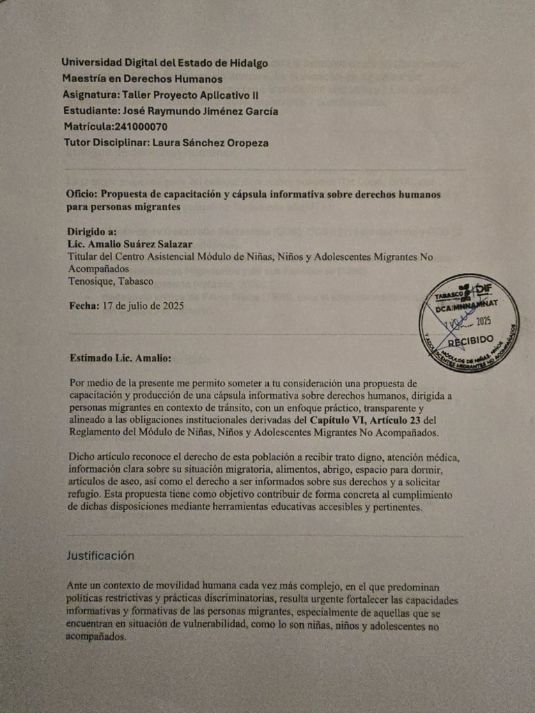 Oficio Módulo NNA-NA | PDF