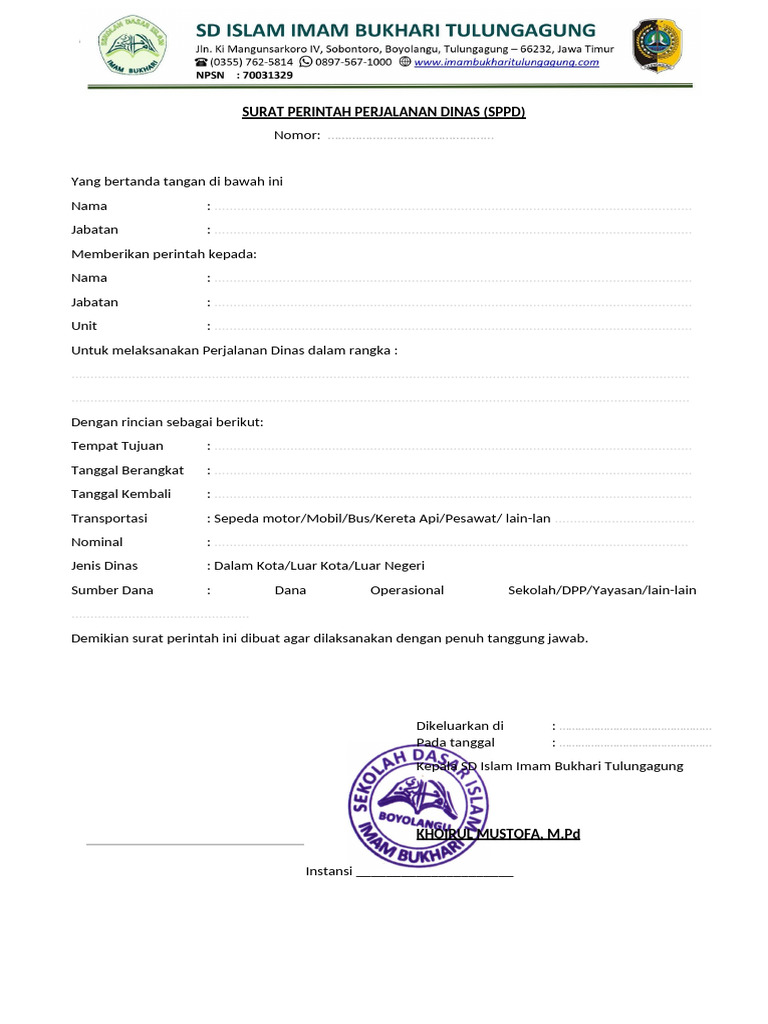 Ib SPPD Surat Perintah Perjalanan Dinas (SPPD) 2025 | PDF