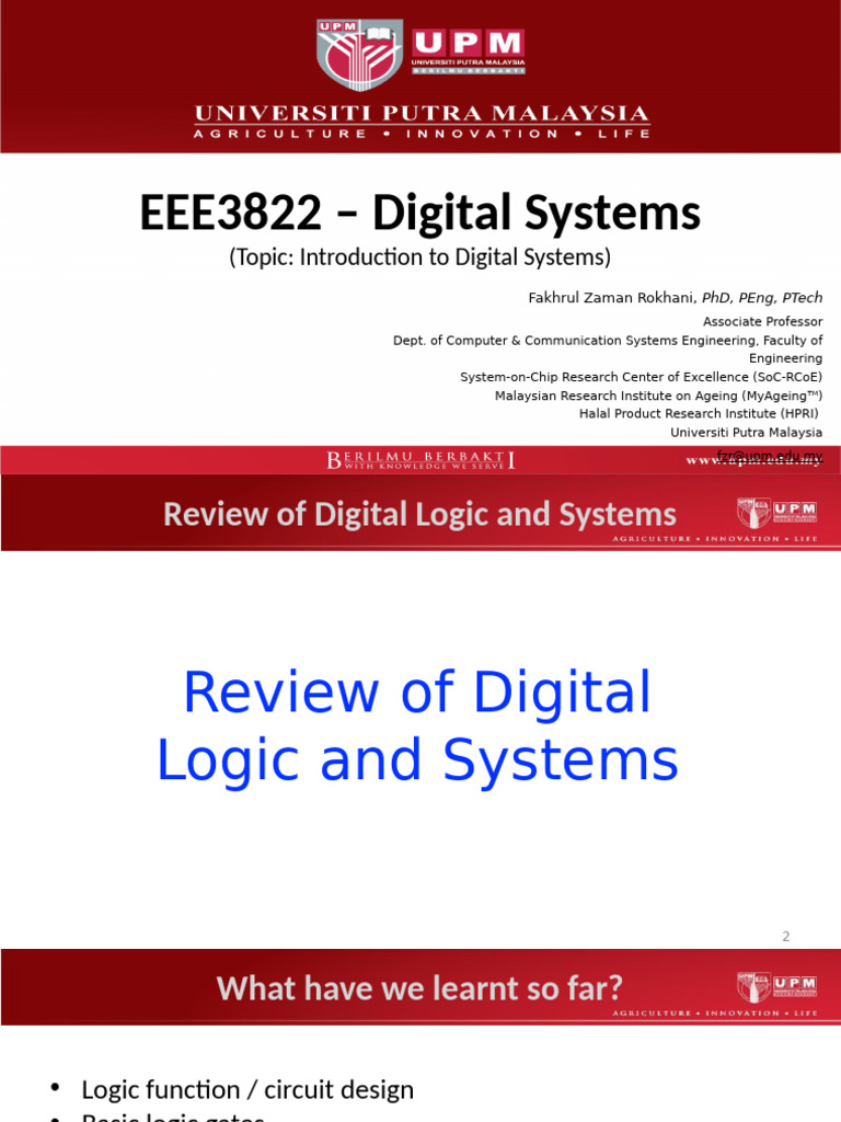 T1.1-Introduction To Digital Systems | PDF | Digital Electronics | Logic Gate