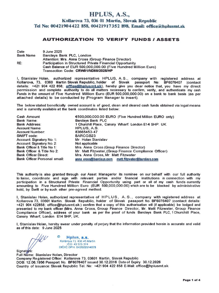 Atv Hplus, A.s., Signed | PDF