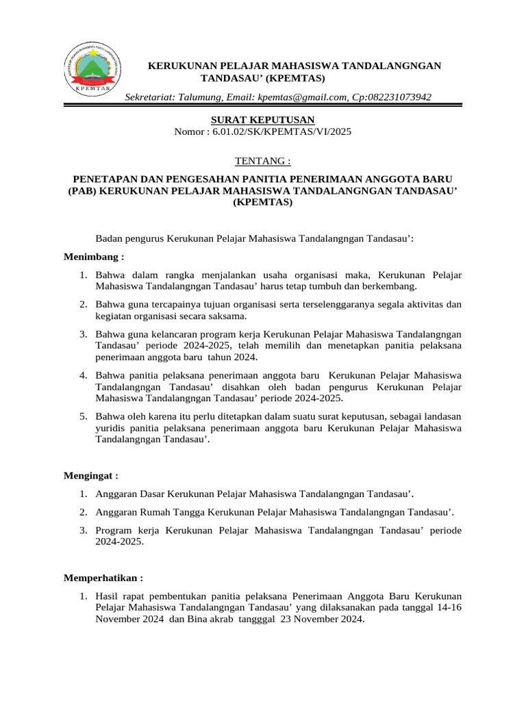 SK Panitia PAB 2024 | PDF