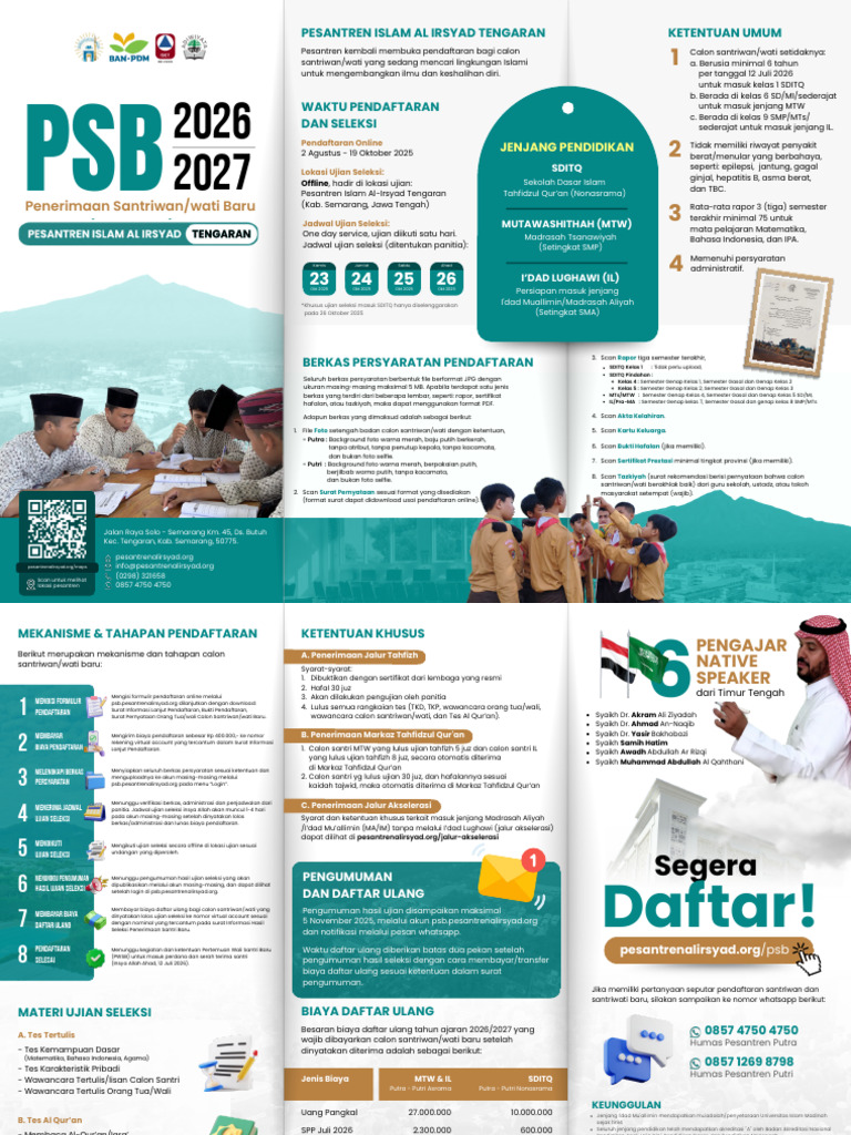 Brosur PSB PIA Tengaran 2026-2027 | PDF