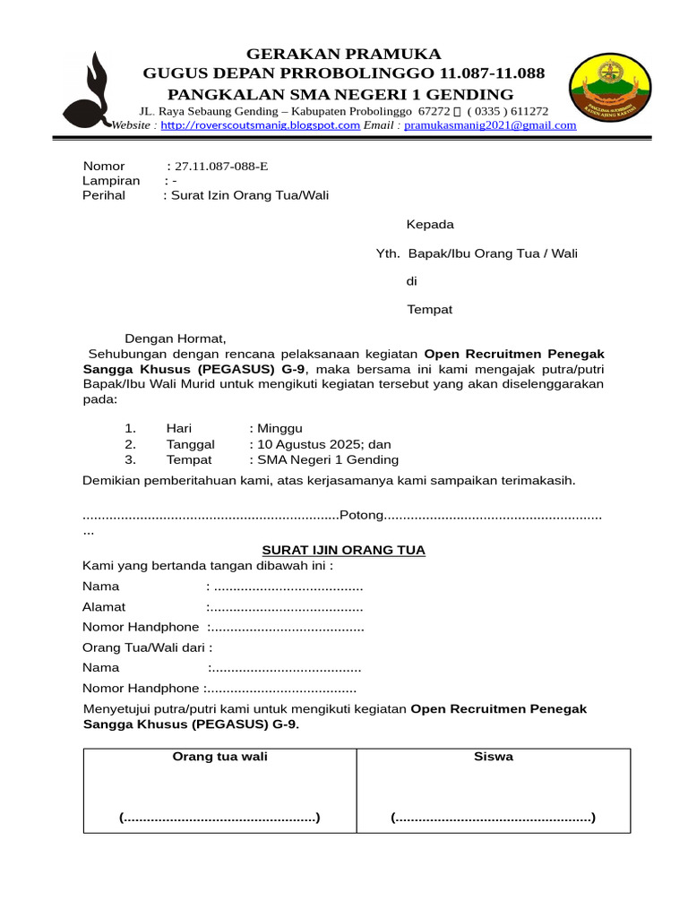 Open Recruitmen PEGASUS G-9 Probolinggo | PDF