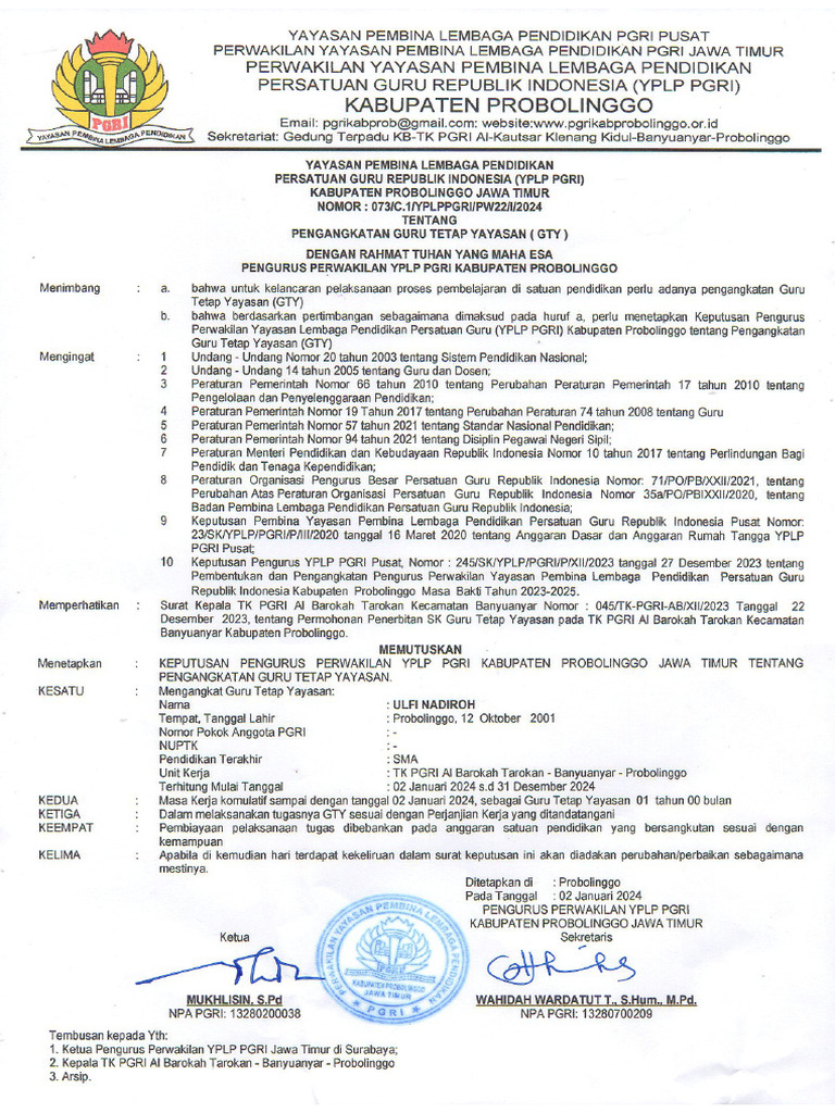 SK GTY Terakhir | PDF