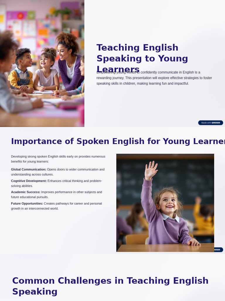 Teaching English Speaking To Young Learners | PDF | Learning | English ...