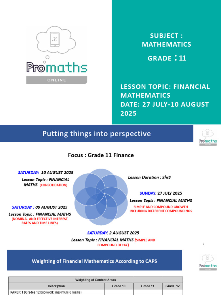 Grade 11 Financial Mathematics Overview | PDF | Interest | Present Value