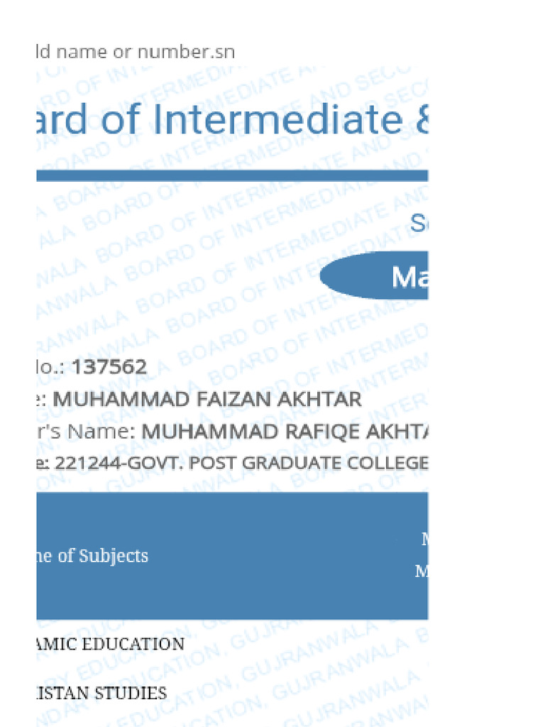 Result Card | PDF