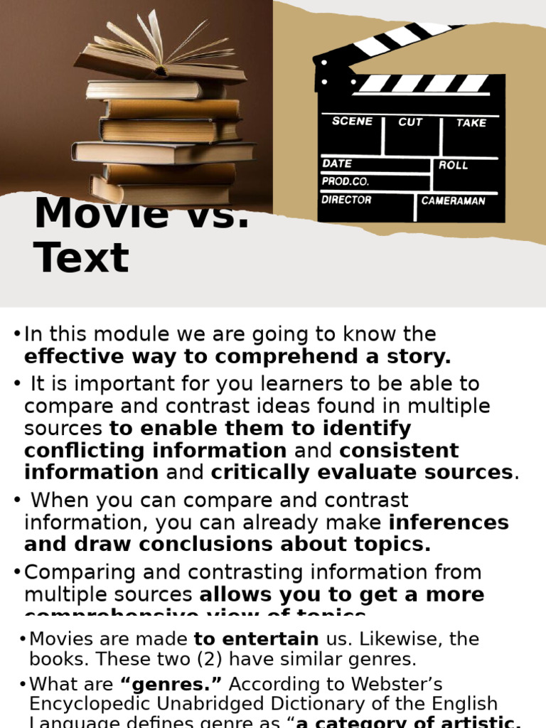 Movie Vs Text, Print vs. Web | PDF | Narration | Human Communication