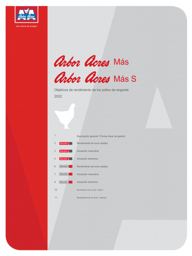 Rendimiento de Pollos Arbor Acres Plus | PDF | Hembra | Pollo