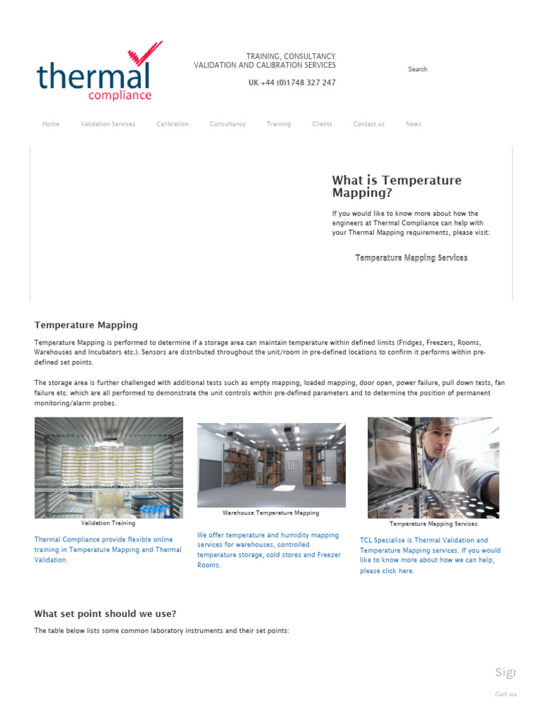 Warehouse Temperature Mapping Guide | PDF | Calibration | Refrigerator