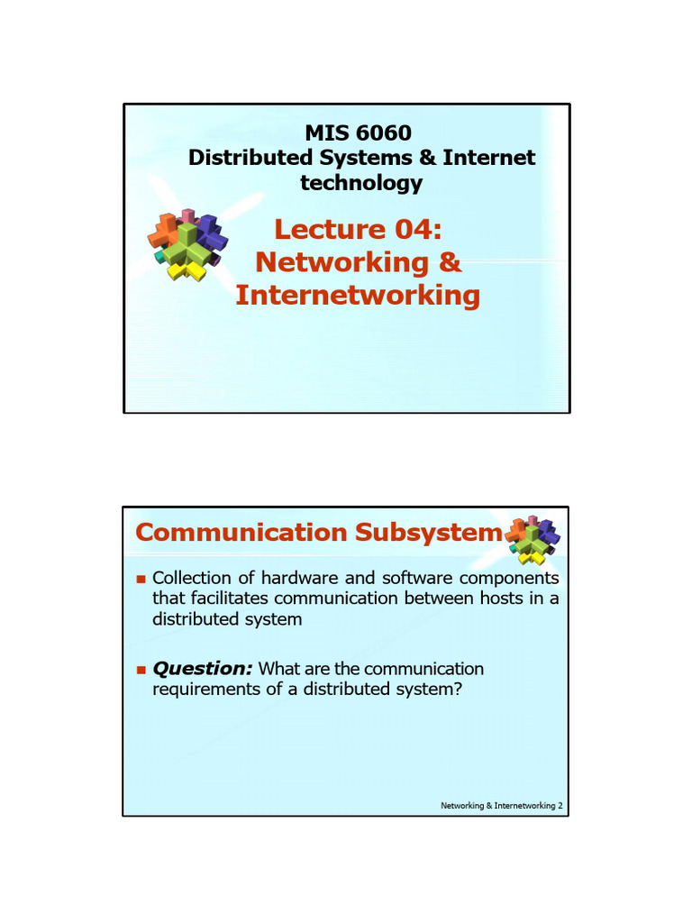 Networks & Internetworking | PDF | Computer Network | Internet Protocol Suite