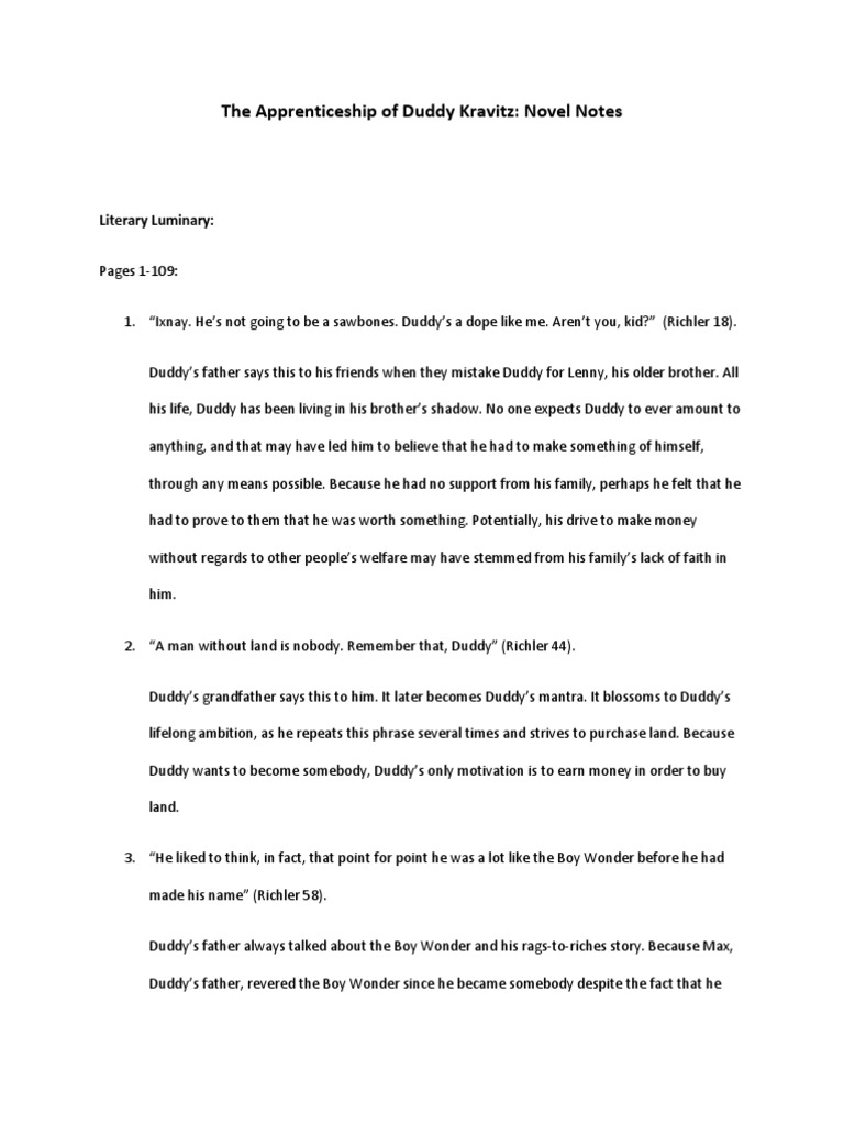 The Apprenticeship of Duddy Kravitz | PDF | Mystery, Thriller & Crime ...