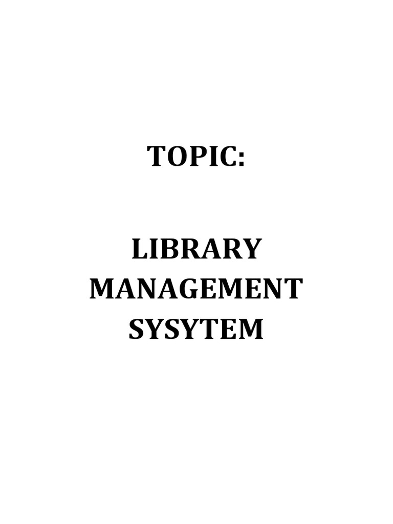 Library Management System Overview | PDF | Relational Model | Information Science