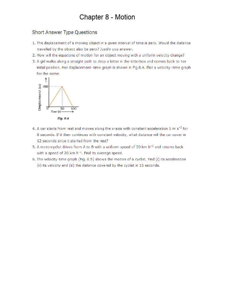 Motion Worksheet | PDF