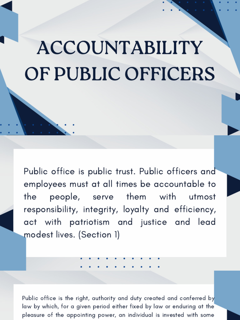 Accountability of Public Officers | PDF | Impeachment | Government