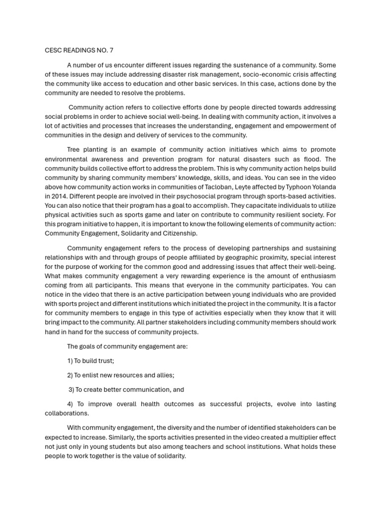 Community Action for Resilience | PDF | Community | Citizenship