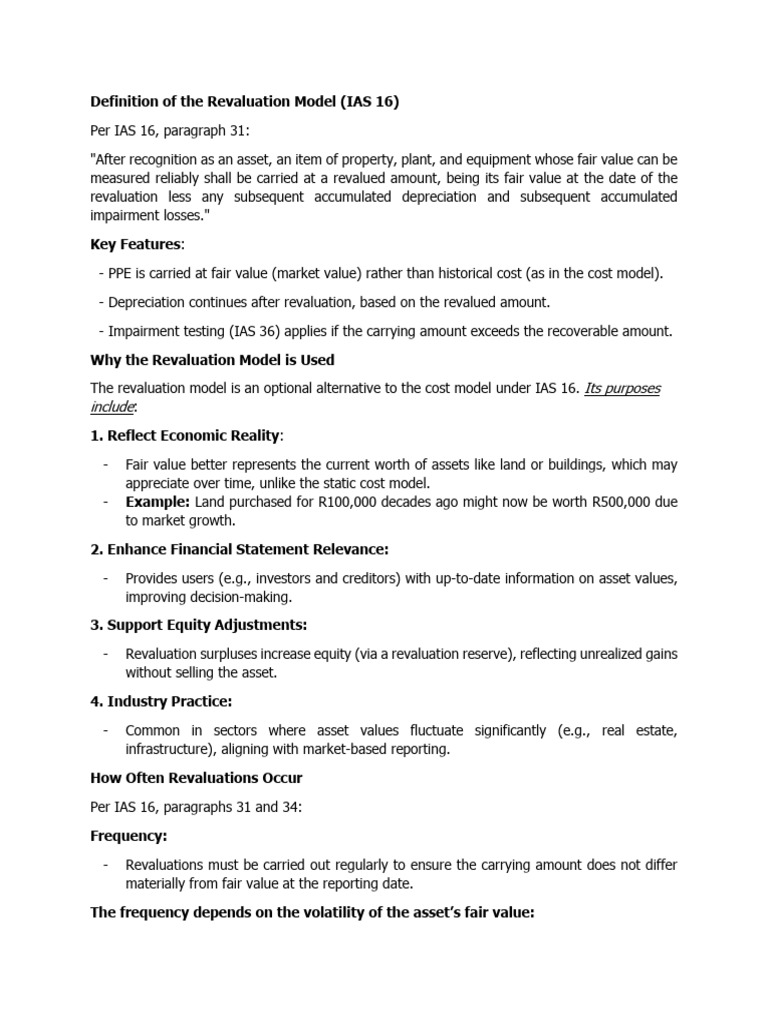 Revaluation Model IAS 16 | PDF | Fair Value | Historical Cost