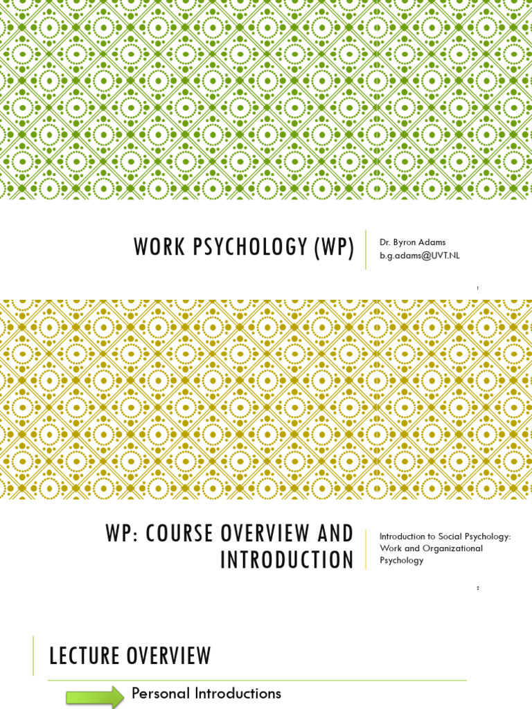 November WP Course Overview Notes | PDF | Industrial And Organizational ...