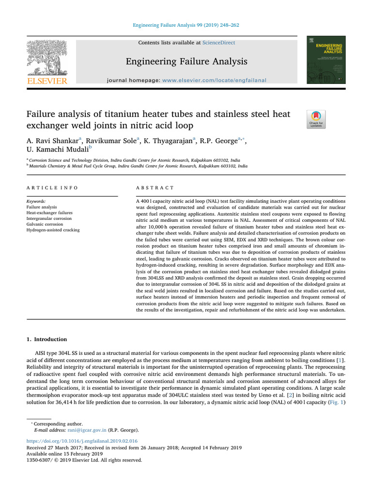 Failure Analysis of Titanium Heater Tubes And | PDF | Stainless Steel ...