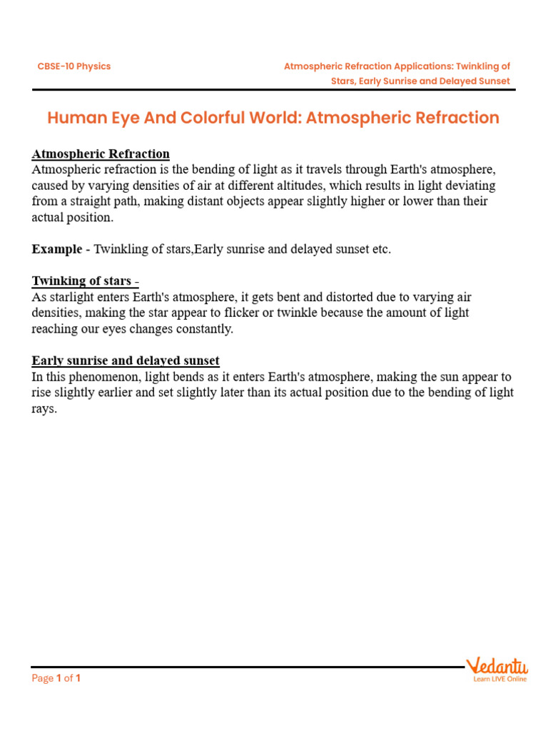 10C-P - Atmospheric Refraction-Human Eye and Colorful World | PDF