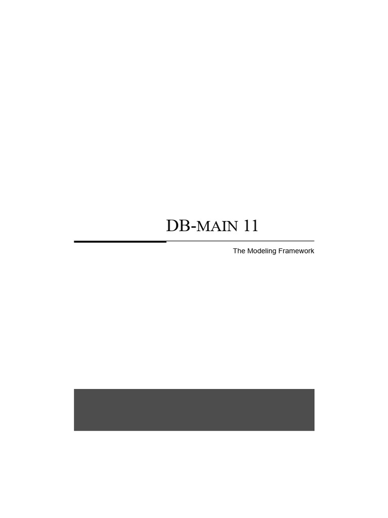 DB-MAIN 11 Reference Manual Overview | PDF | Conceptual Model ...