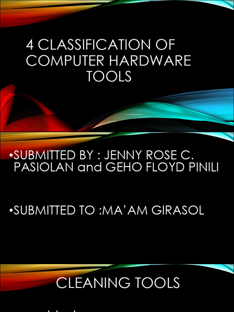4 Classification of Computer Hardware | PDF | Electrical Wiring | Electrical Components