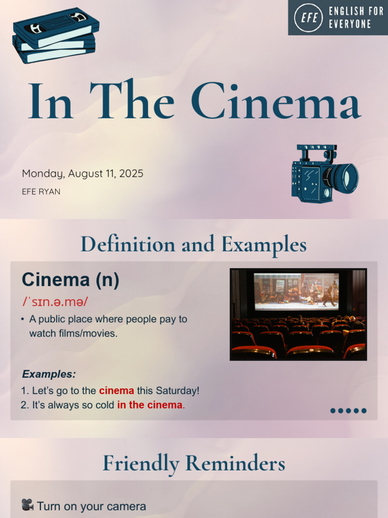 Vocabulary for Cinema Engagement | PDF | Movie Theater