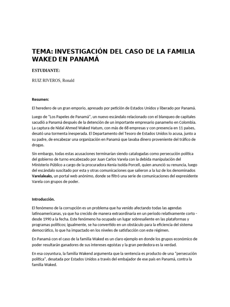 Caso Waked: Corrupción y Persecución en Panamá | PDF | Panamá