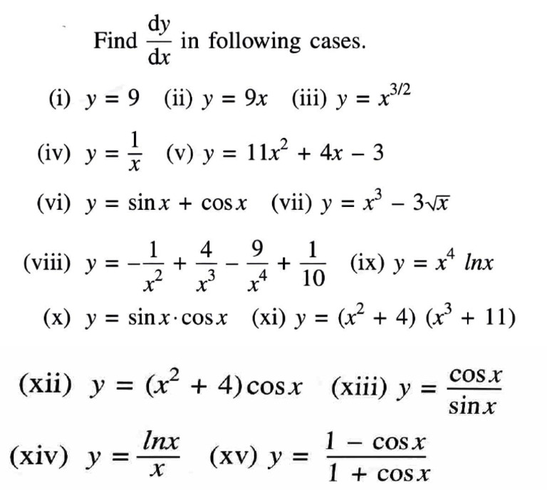 Differentiation Worksheet | PDF