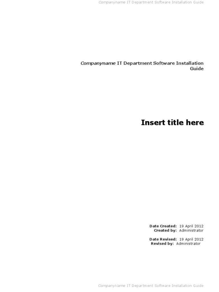 Companyname IT Software Installation Guide | PDF