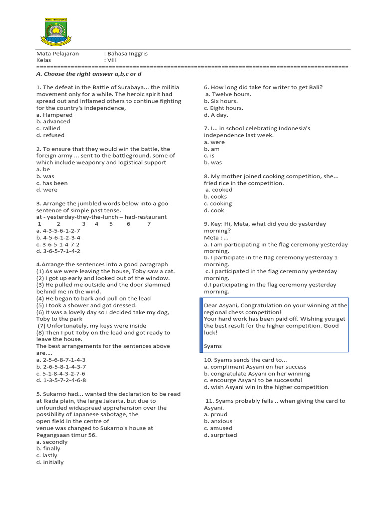 Tini - Mid Kls 8 Kumer Sep 23 | PDF