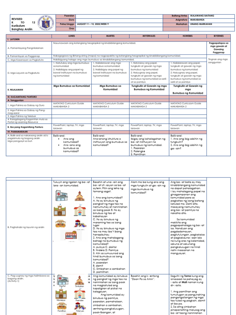 w9 q1 Makabansa 2 DLL | PDF