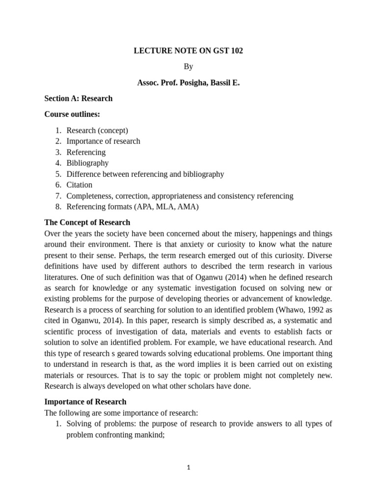 Lecture Note On GST 102.docx 2 | PDF | Copyright | Bibliography