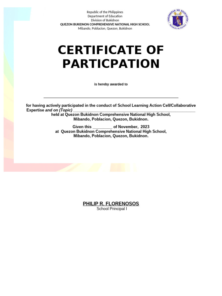 LAC Session Participation Certificate | PDF