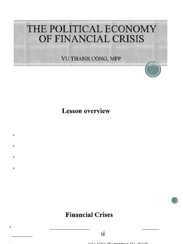 Lecture 5 - The Political Economy of Financial Crisis | PDF | Subprime ...