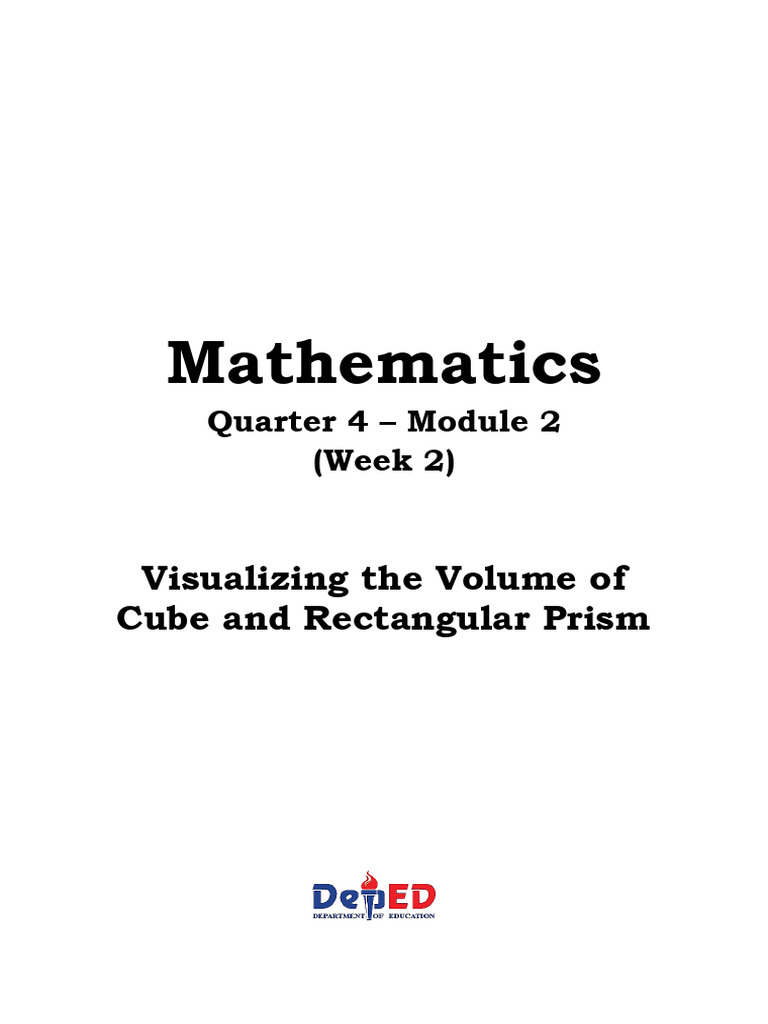 Math 5 q4 Week 2 Module 2 Visualizing the Volume of Cube and Rectangular Prism | PDF | Volume ...