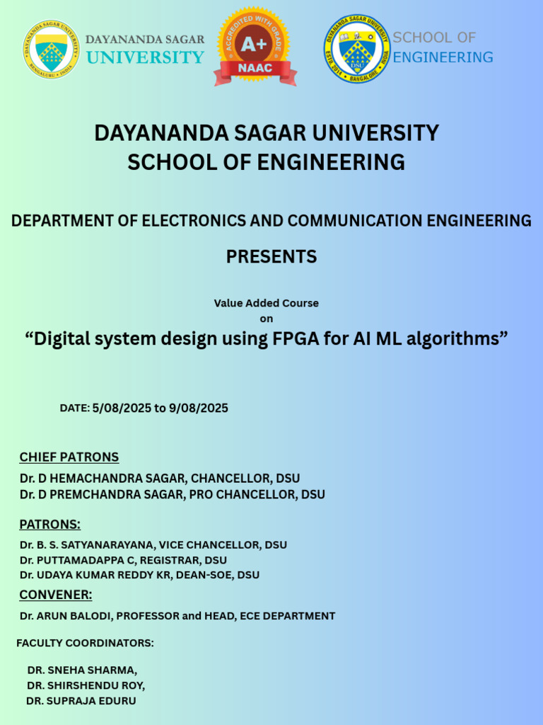 FPGA for AI ML: Digital System Design Course | PDF