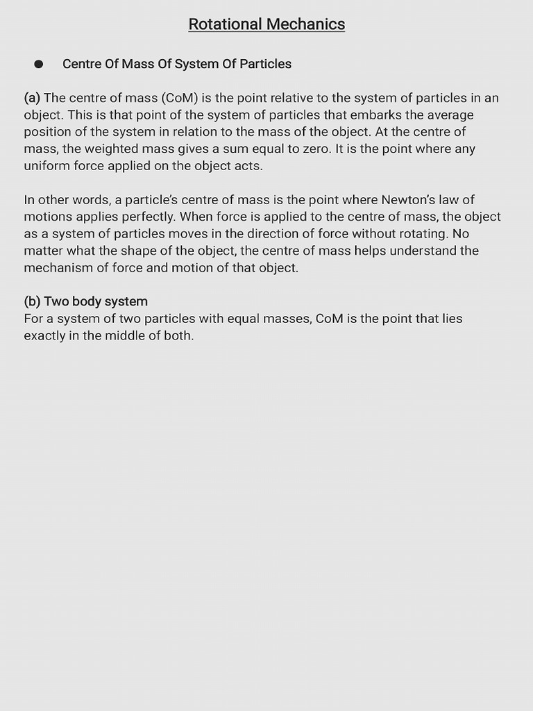 Rotational Mechanics | PDF