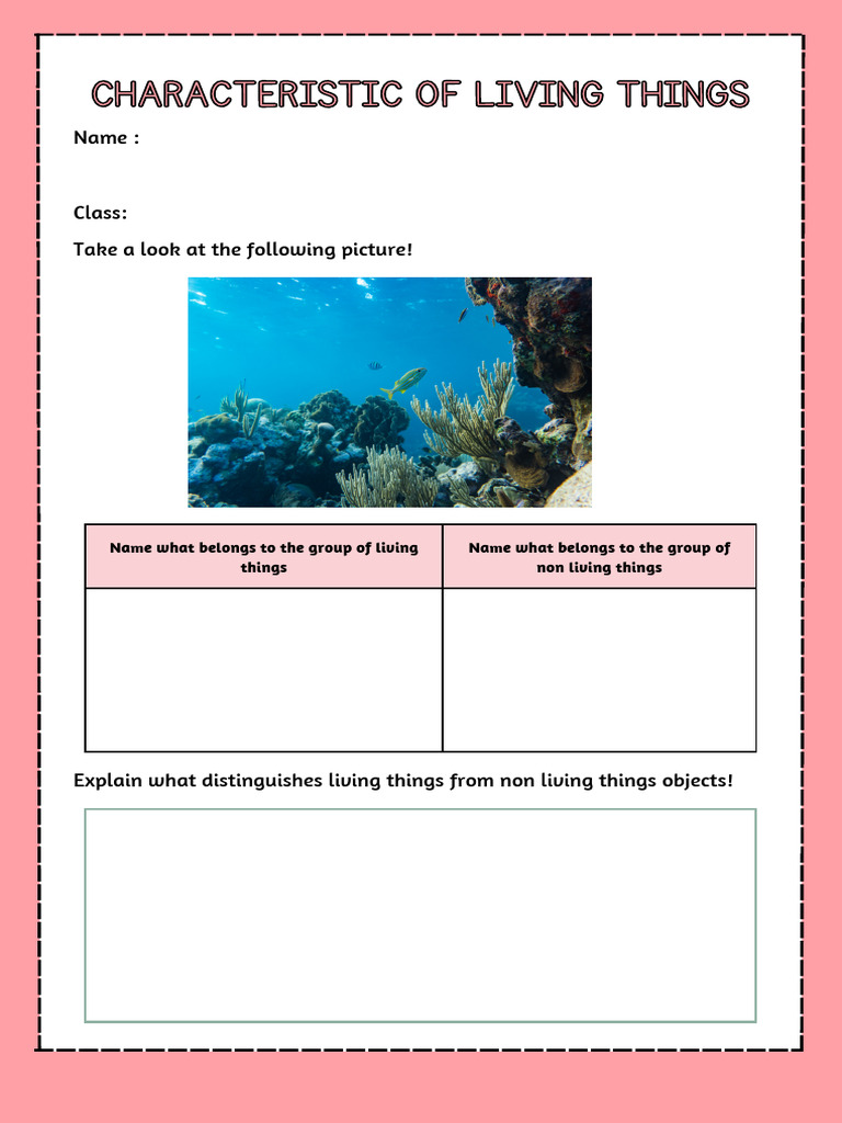 Worksheet Characteristic of Living Things | PDF