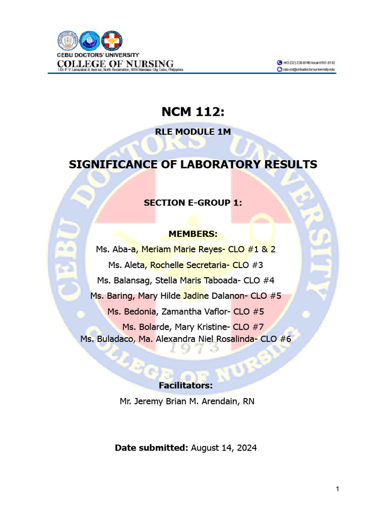RLE Blood Test Significance and Uses | PDF | Anemia | Medical Diagnosis