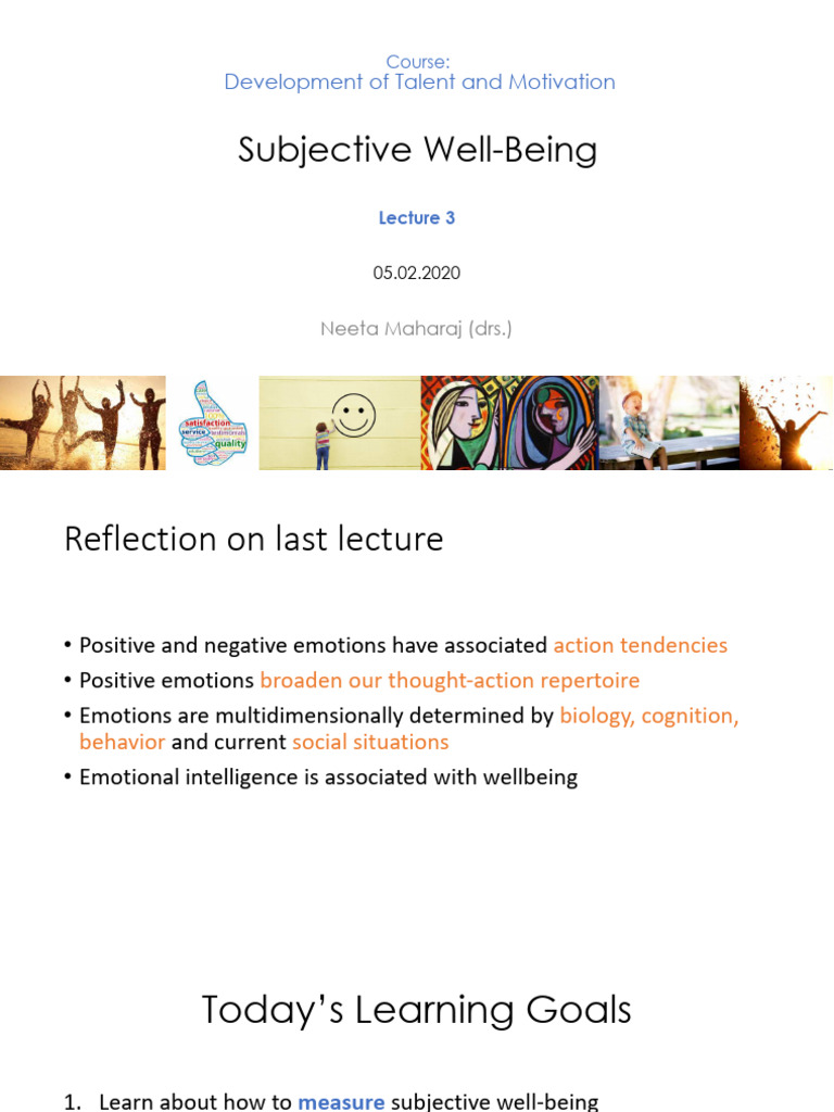 Measuring and Enhancing Subjective Well-Being | PDF | Well Being ...