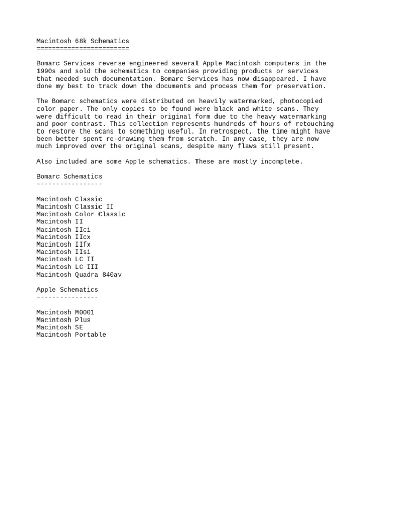 Restored Macintosh 68k Schematics | PDF