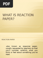 Reaction Paper Format | PDF | Paragraph | Writing