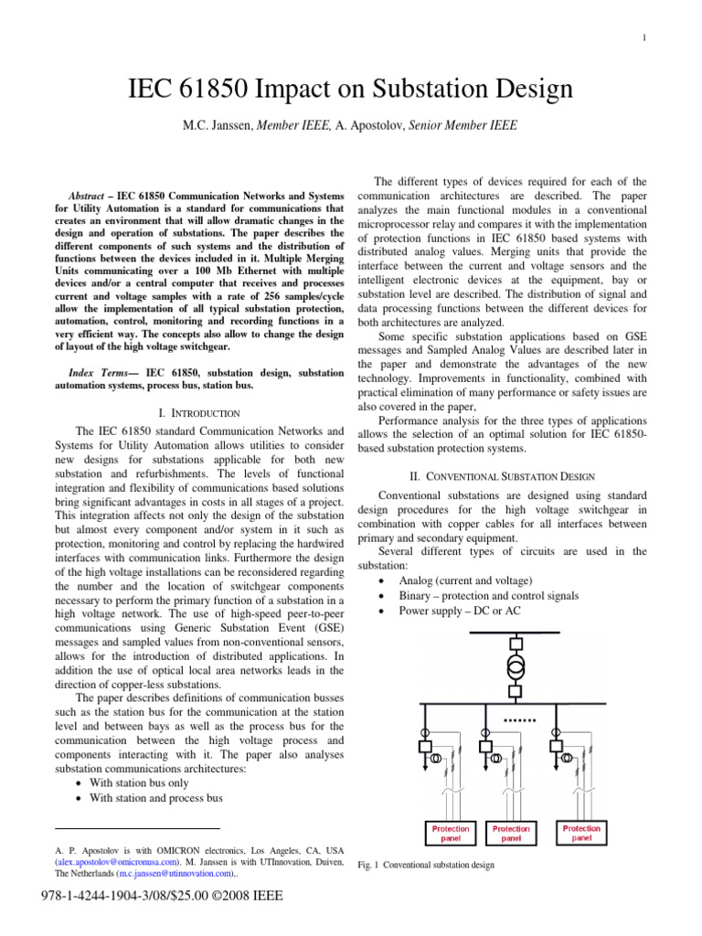 IEC 61850 Impact Design | PDF | Relay | Transformer